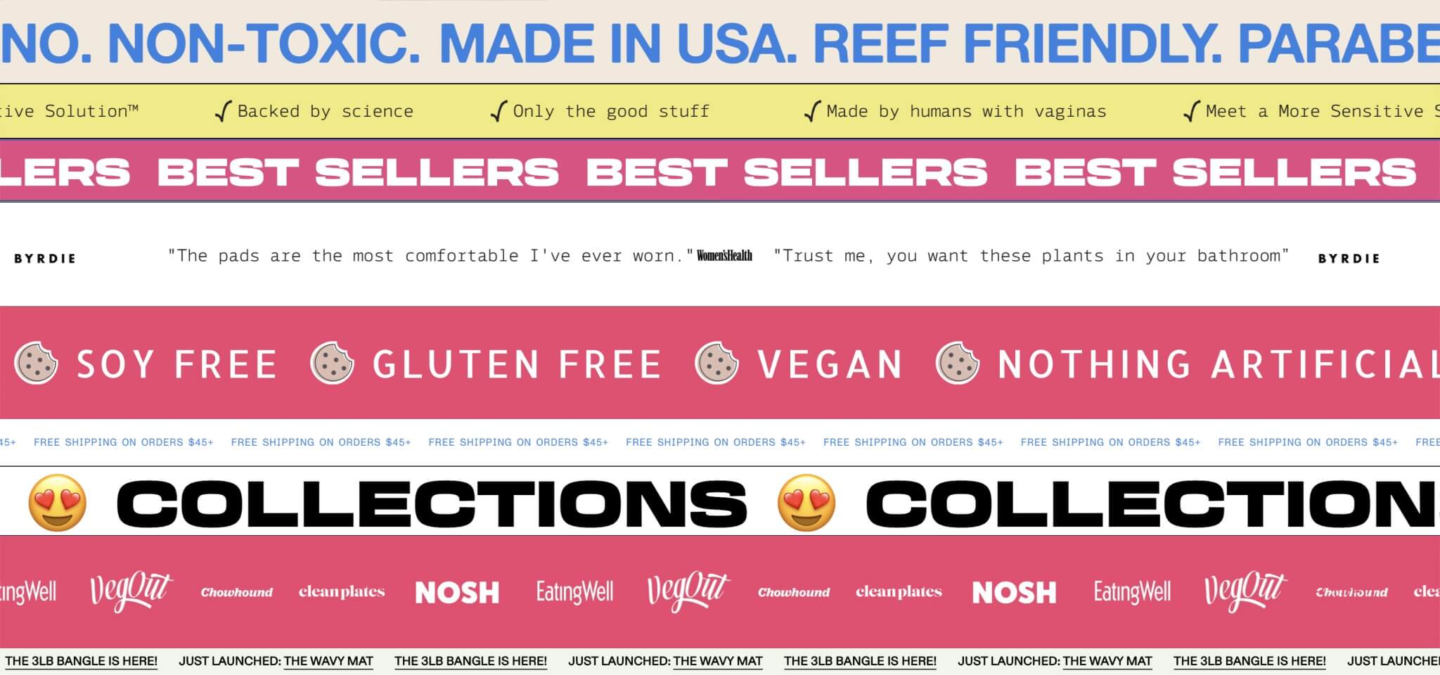 10 Best examples of scrolling announcement bar for Shopify - FabApps