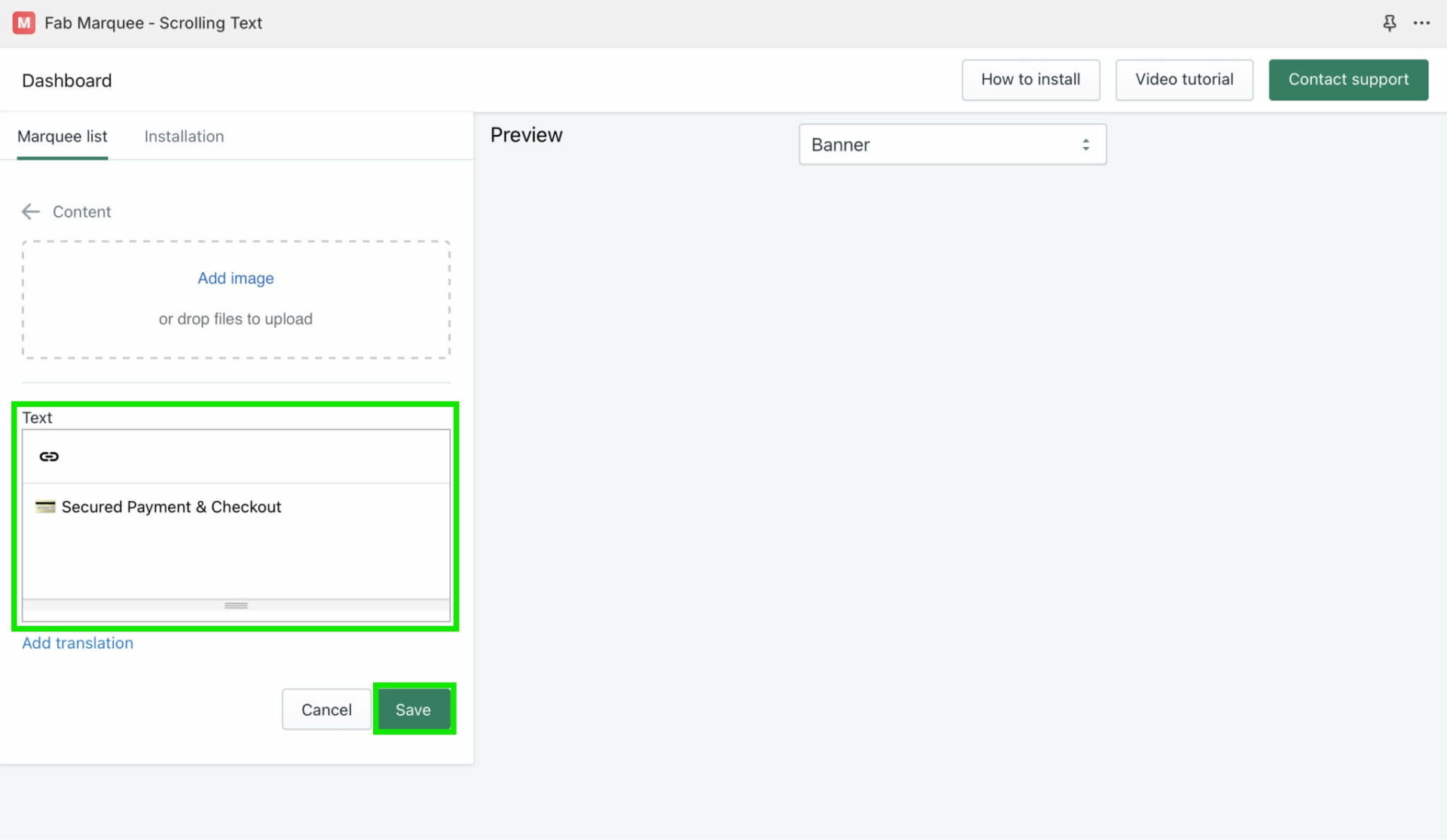 Marquee Shopify. How to add Marquee to Shopify?