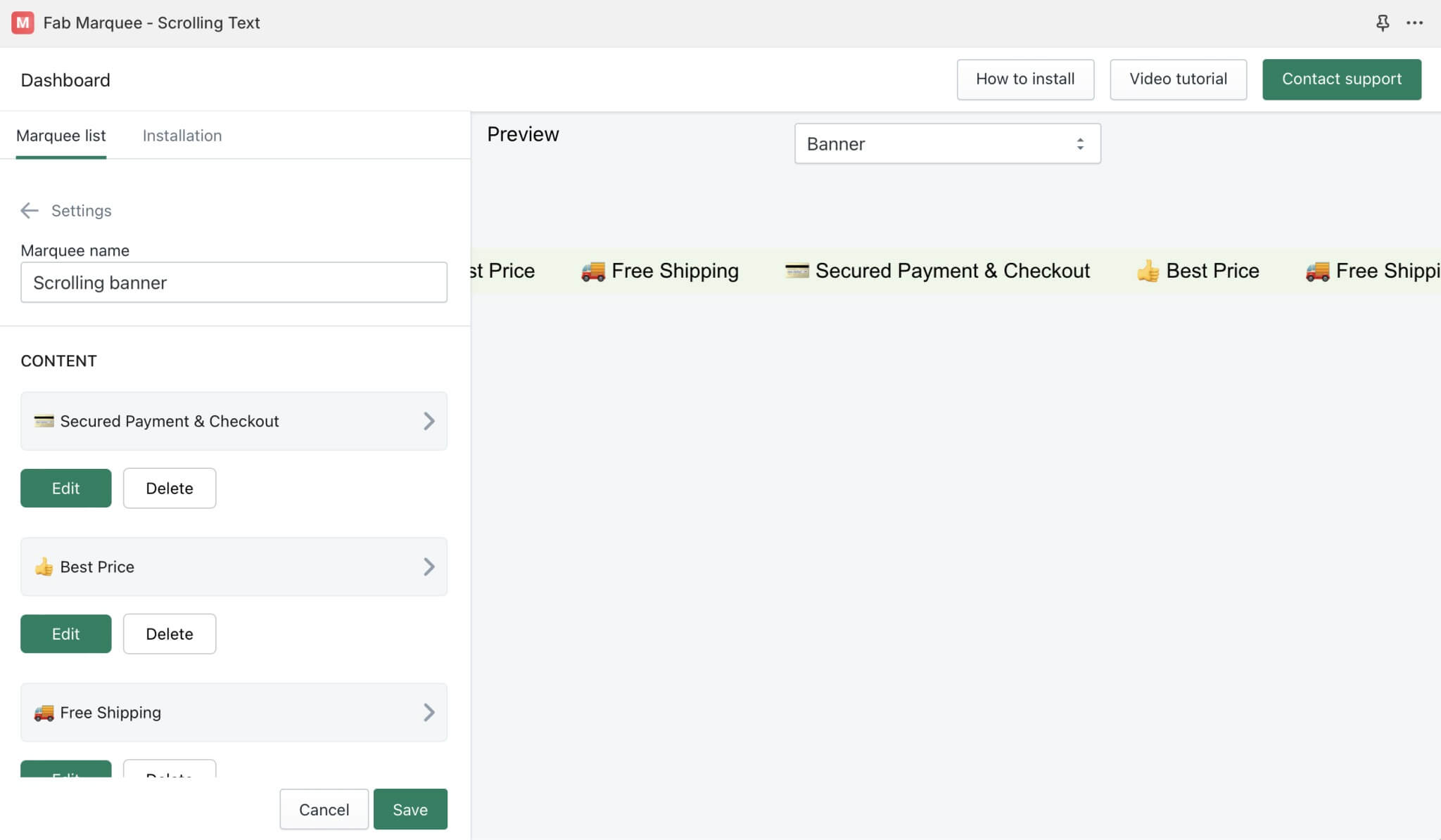 Marquee Shopify. How to add Marquee to Shopify?