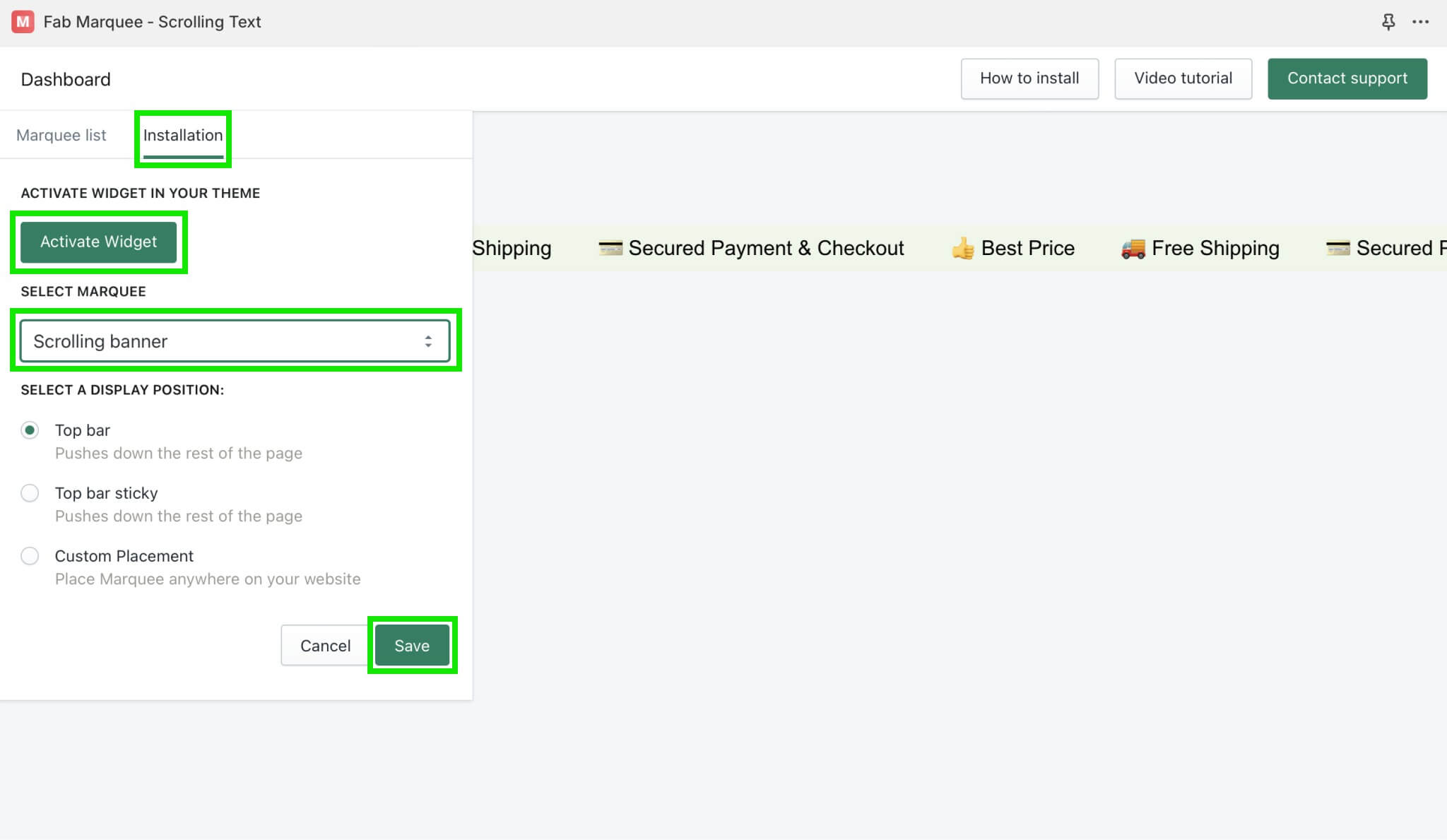Marquee Shopify. How to add Marquee to Shopify?